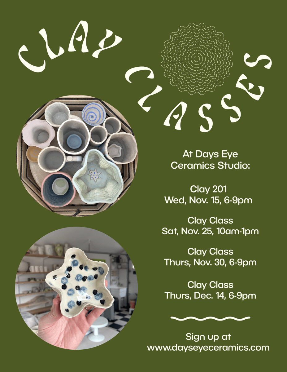 FALL Clay Classes | DAYS EYE