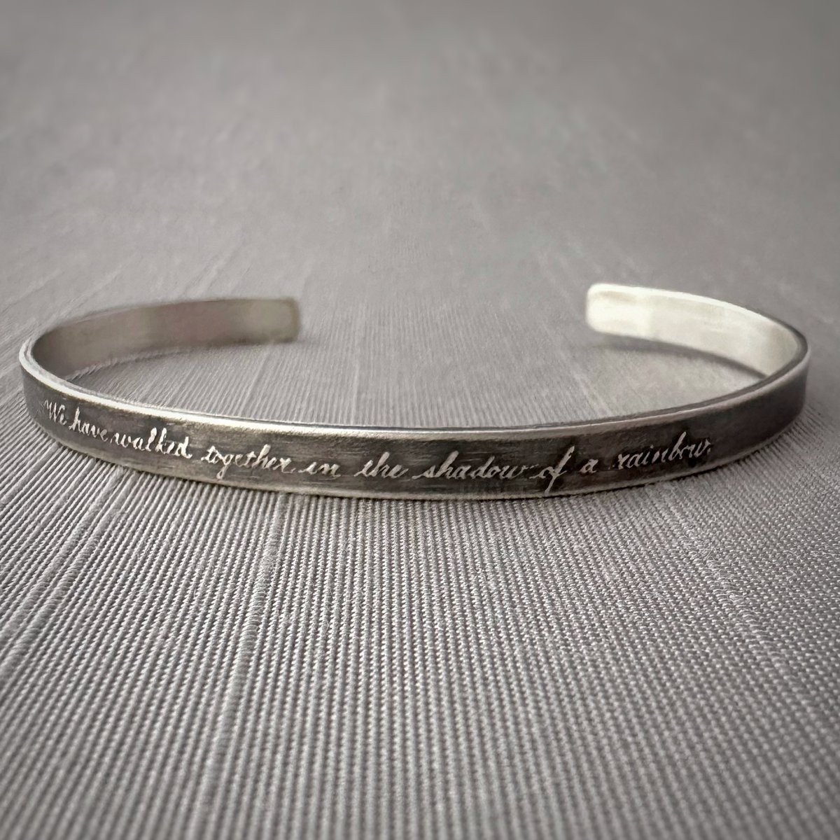 Sterling Silver Rainbow Quote Cuff Bracelet | Lisa Hopkins Design