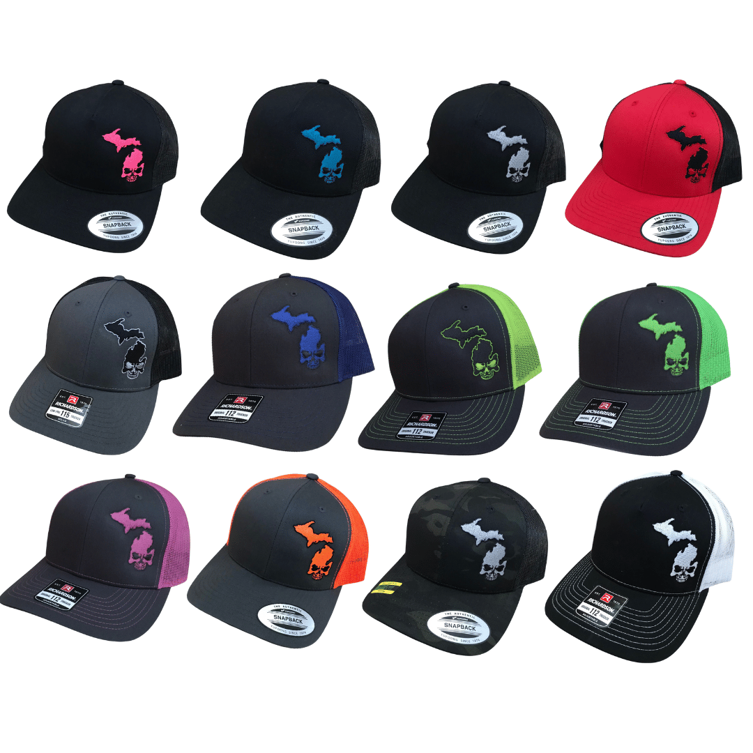 Michigan Skull® Trucker Snapback | SHOP TODAY AT SLEDHEADS