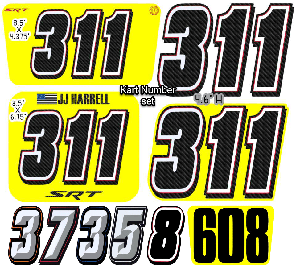 KART RACE NUMBER SETS | Bad Apple Designs