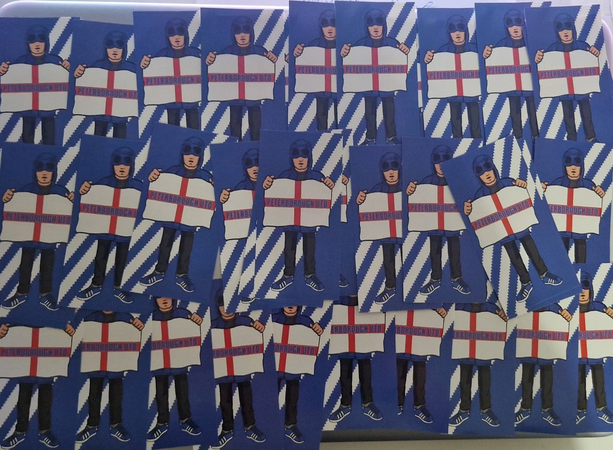Pack of 25 10x5cm Peterborough England United Football/Ultras Stickers ...