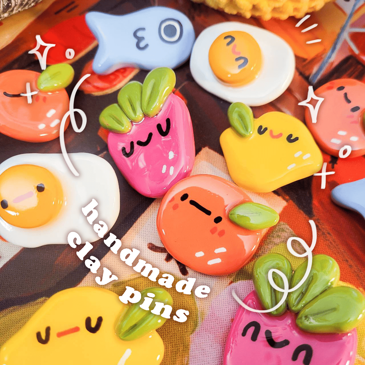 Clay Pins made with love 💖 | tossedleafco