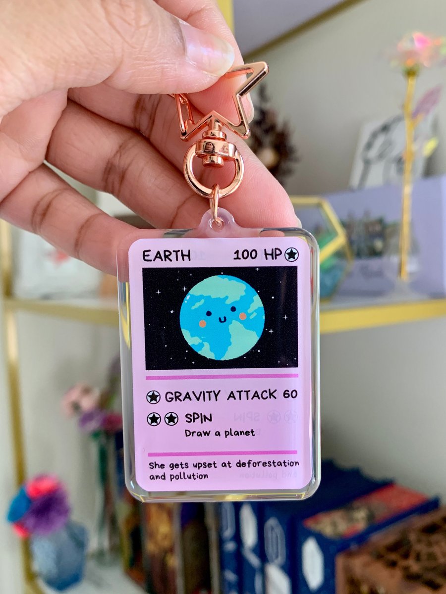 Earth Pokemon Card Keychain | Kawaii Space | Farrin Creates