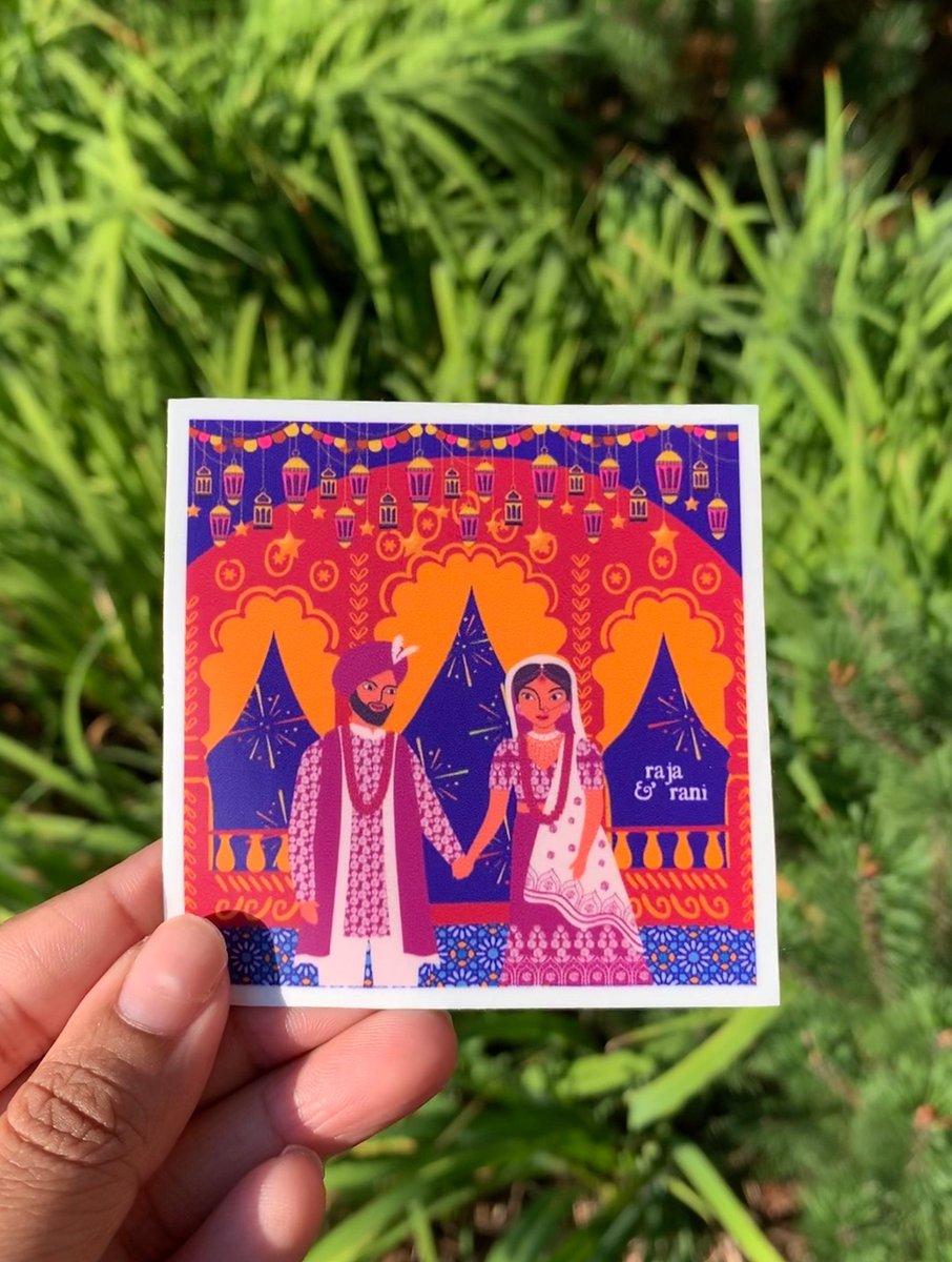 “Raja & Rani” Desi King & Queen Matte Sticker (Premium vinyl ...