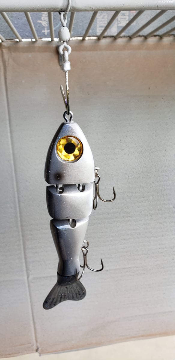 5 inch stubby. Blue Lighting Shad. | Triple Trout - Handcrafted Swim Baits