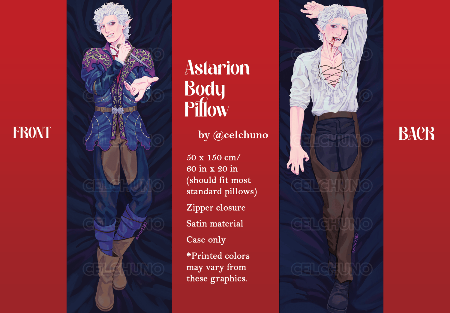 BG3 Astarion Body Pillow | celchuno