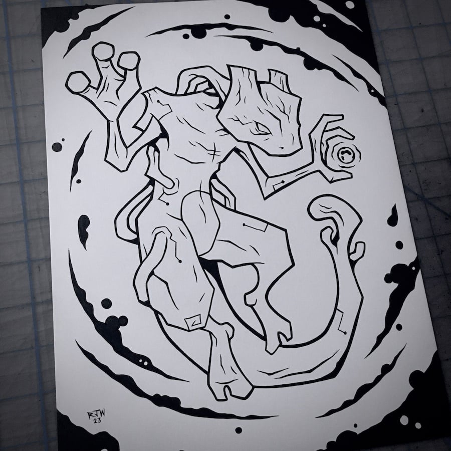 Mewtwo - original art / richardwilleart