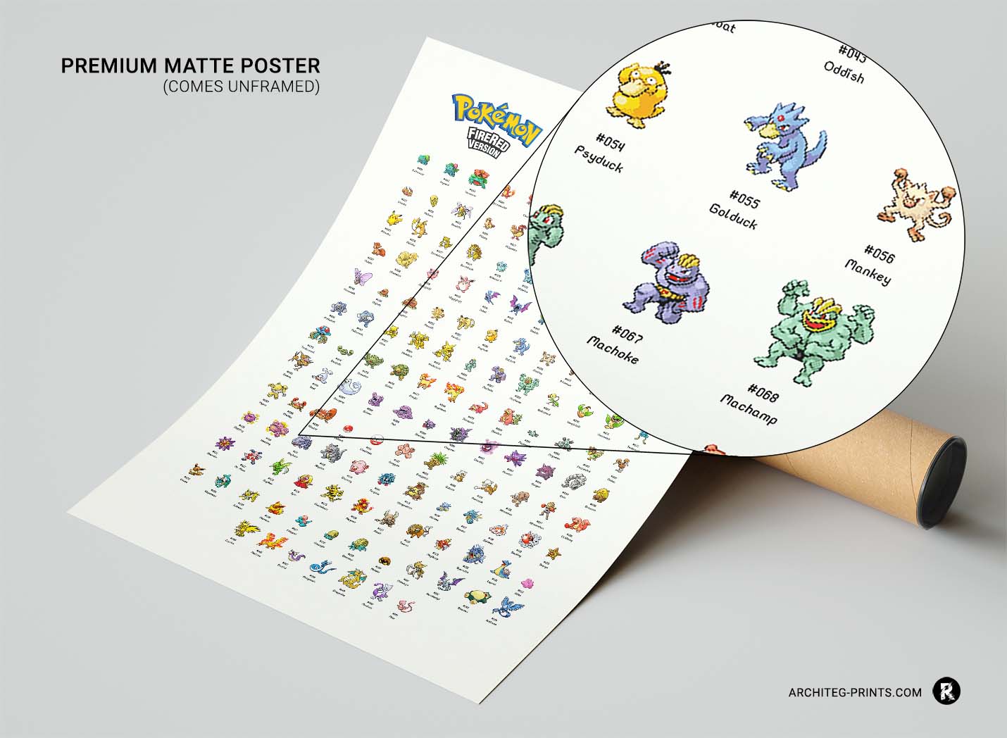 Pokemon Fire Red / Leaf Green Sprite Game Poster Print | Architeg Prints