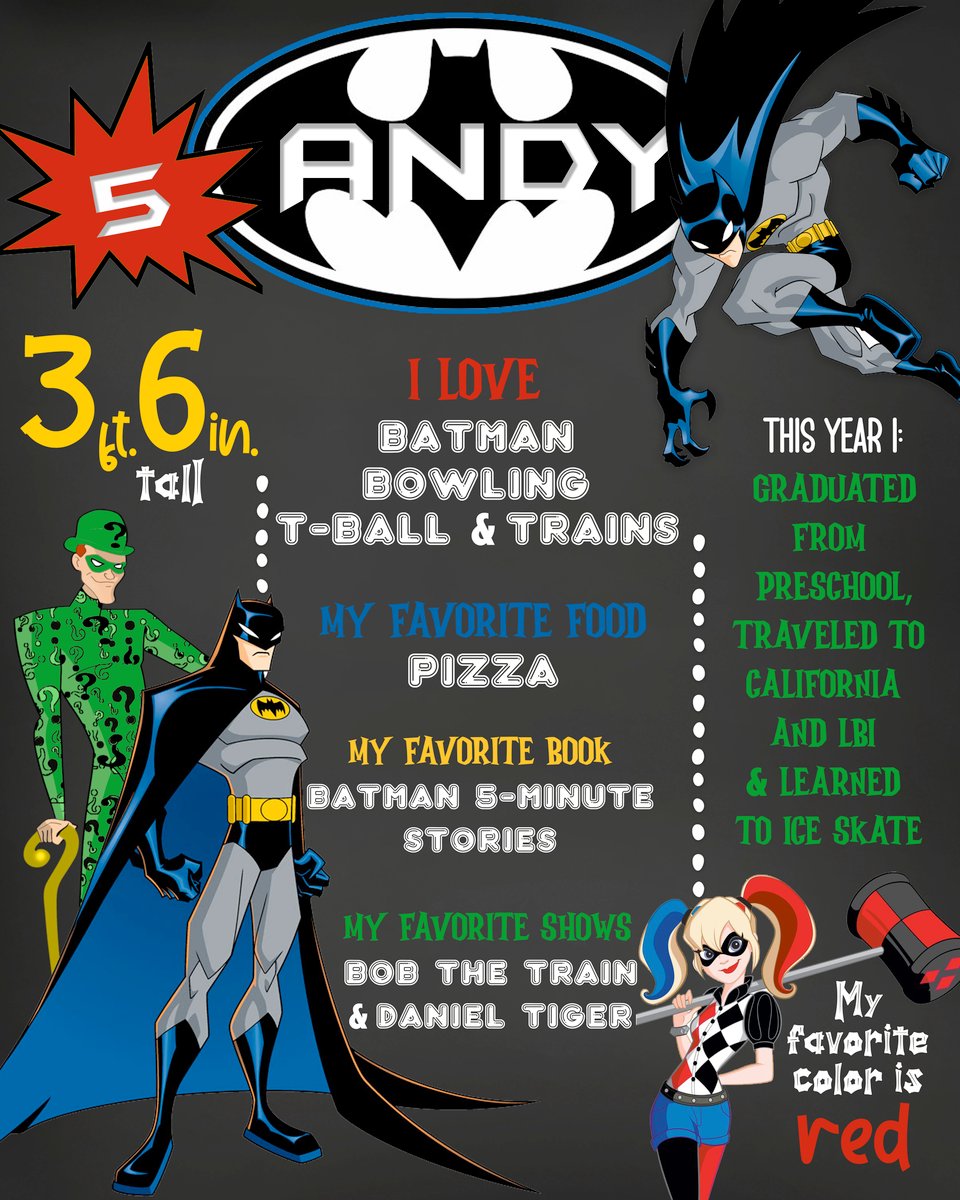Batman & Harry Potter themed Birthday Chalkboards | Paper Fox Prints