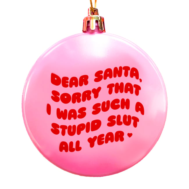 Sorry Santa Slut Ornament | krystan saint cat