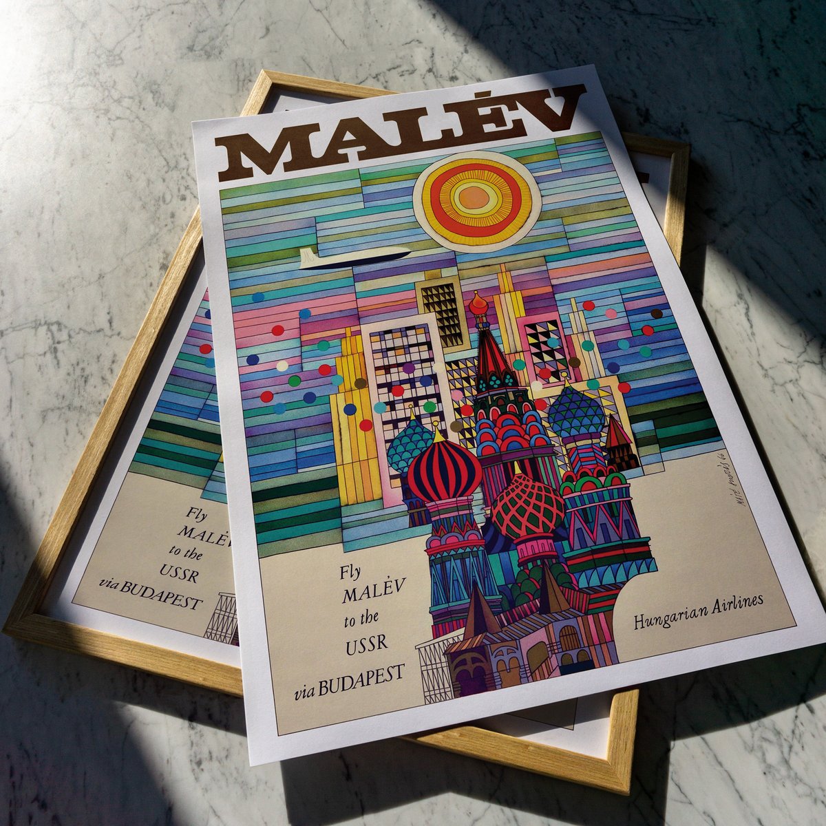 Fly Malev to the USSR | Mate Andras - 1966 | Travel Poster | Vintage ...