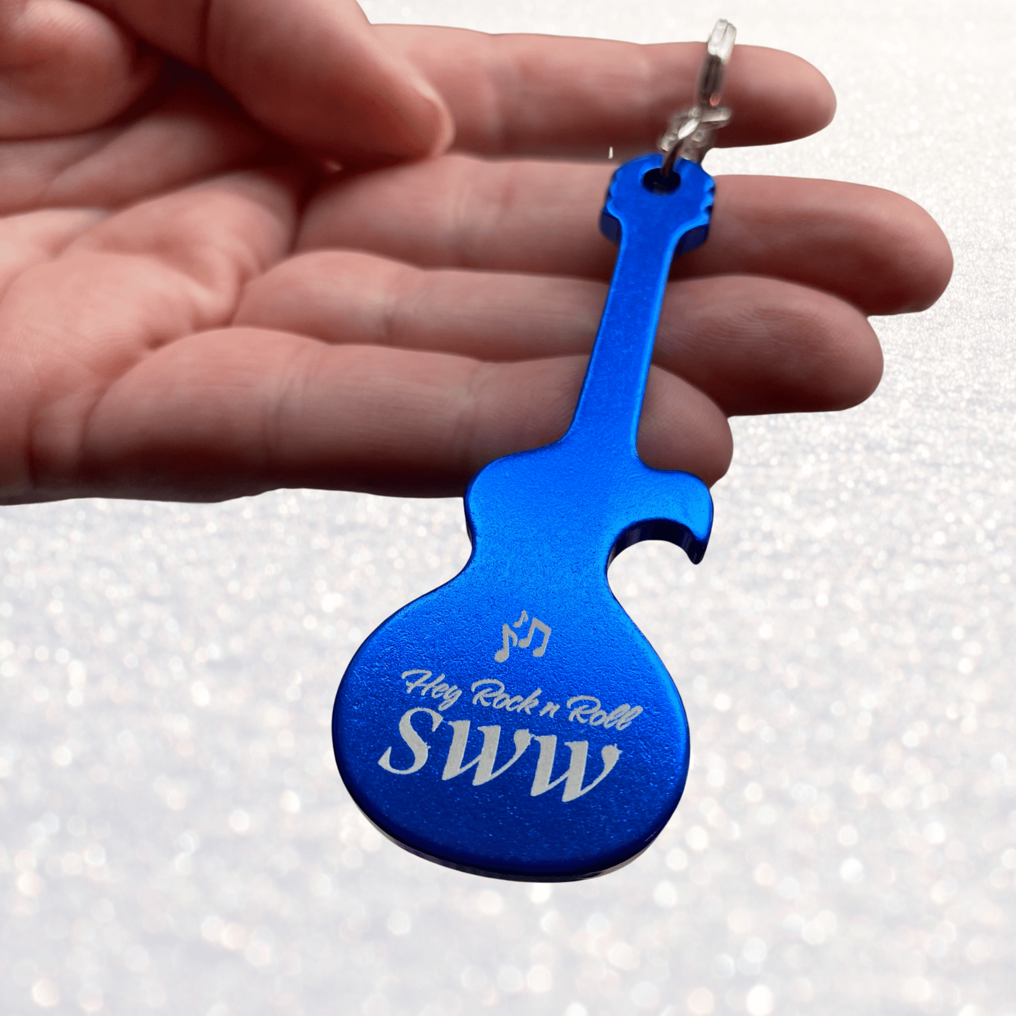 Rock & Roll Bottle Opener Guitar Keyring | Showaddywaddy