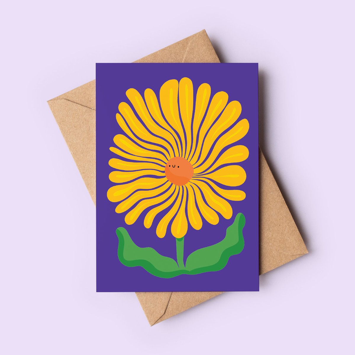 Happy Yellow Flower Card | Jess Bright Design Shop