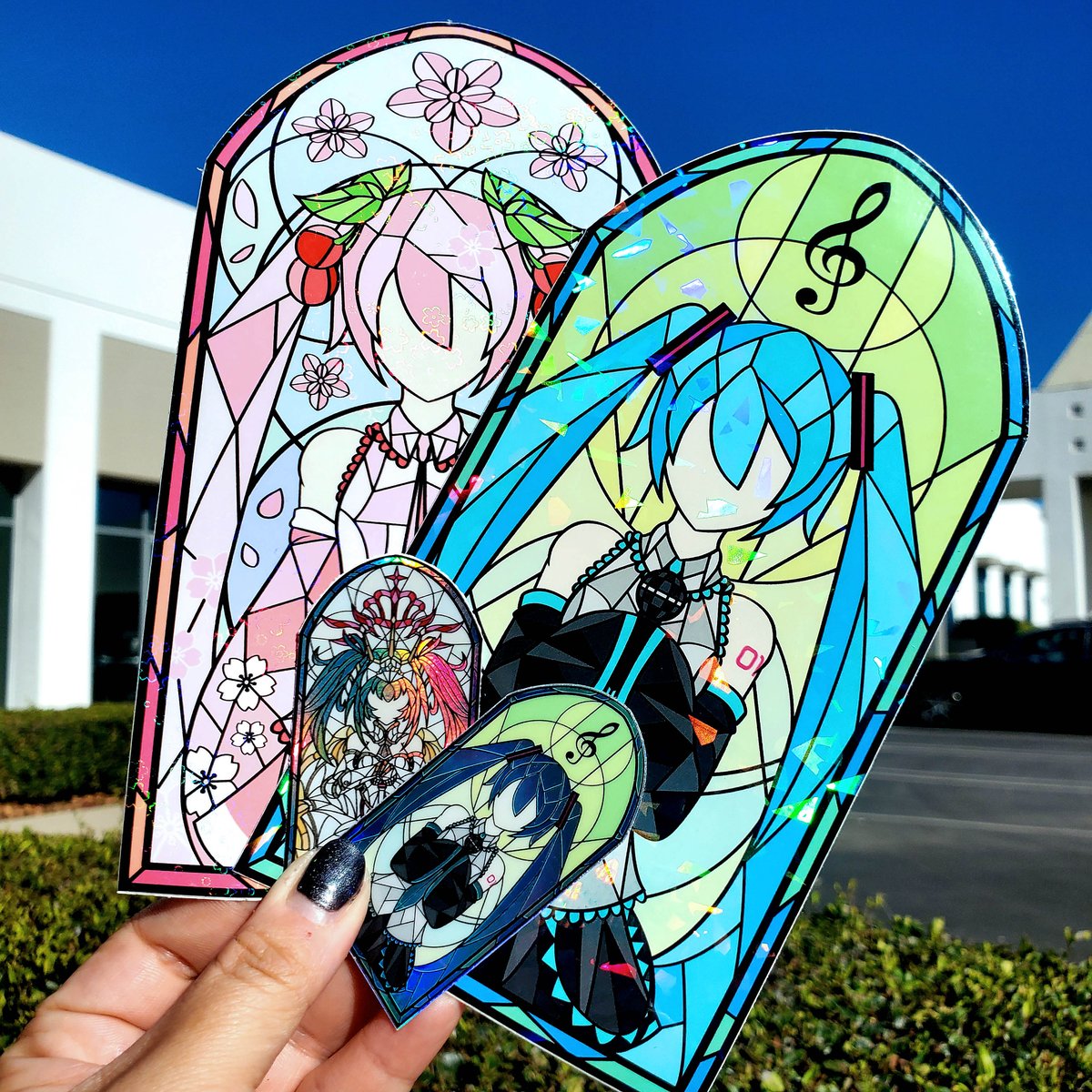 Stained Glass Hatsune Miku Vinyl Stickers | KinoKreations