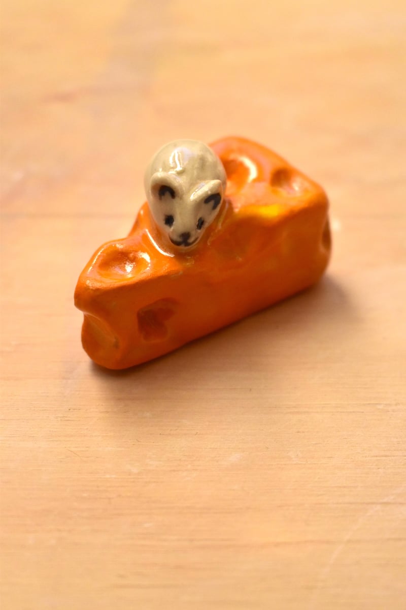Little Mouse Hoarding the Cheese | Painted&Plain
