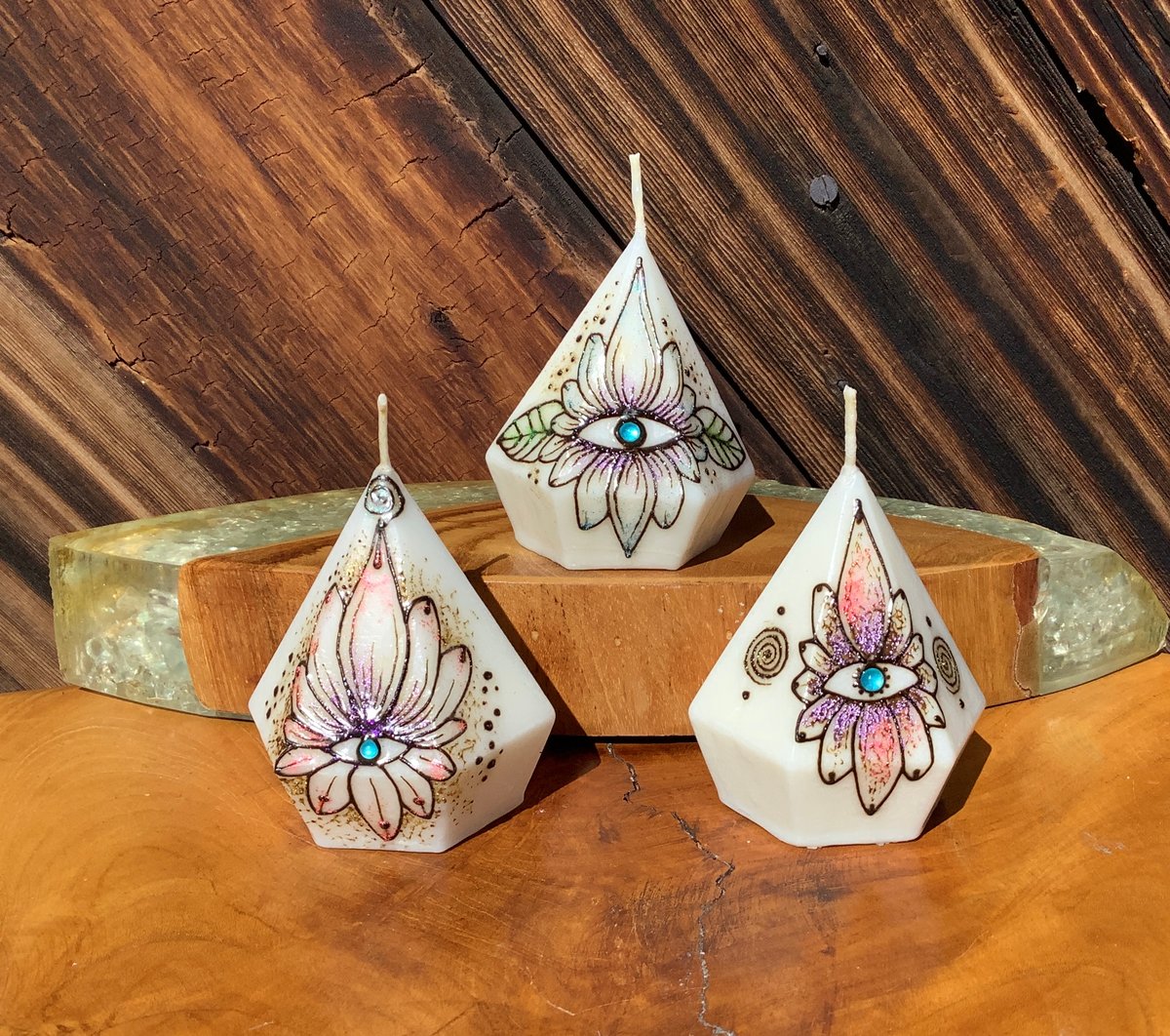 Psychic Pyramid Henna Candle Set | The Art of Alexis Palmaffy
