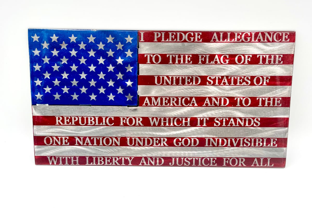 Pledge flag engraved | Test depth customs