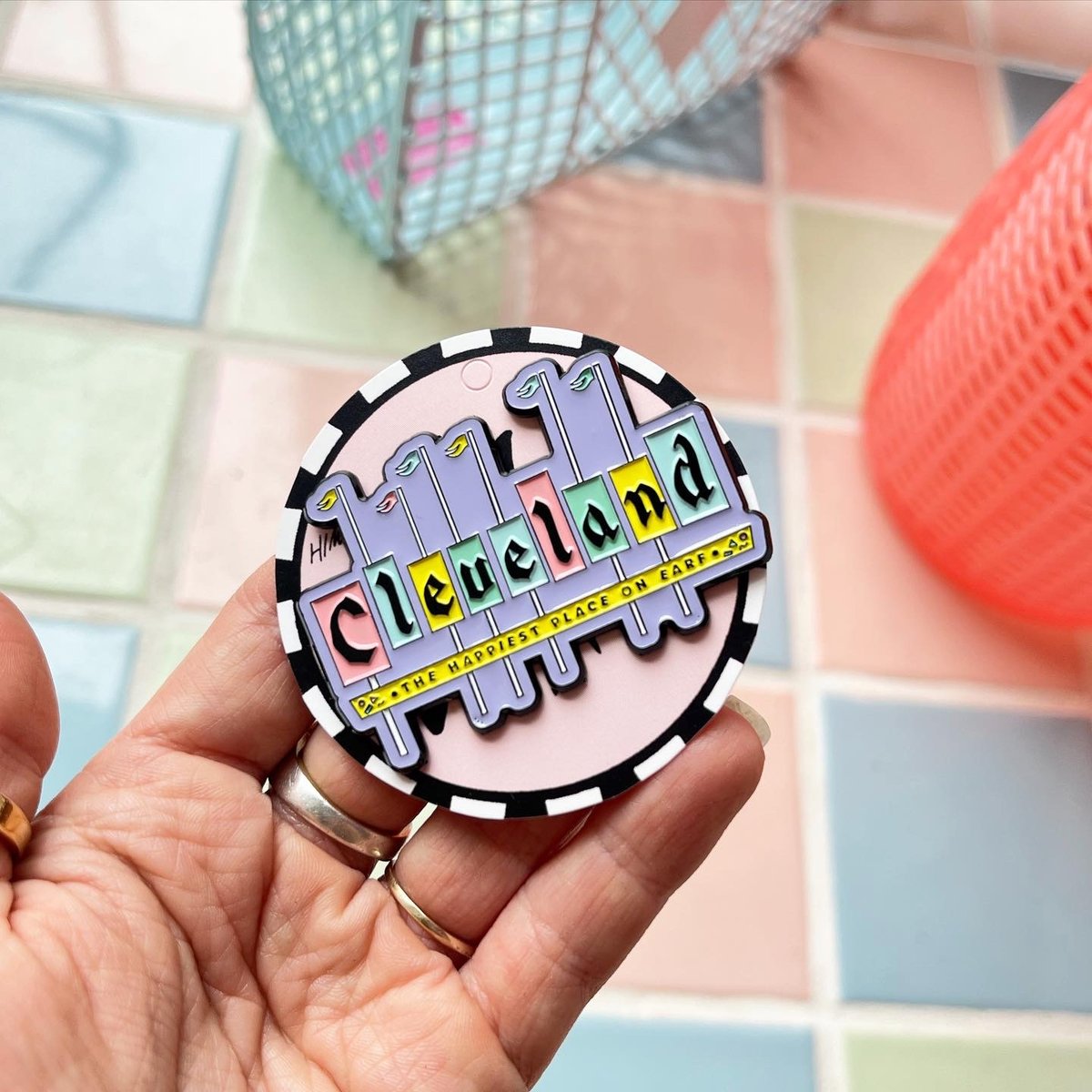 Cleveland Amusement Park Sign Enamel Pin | himikoscoolworld