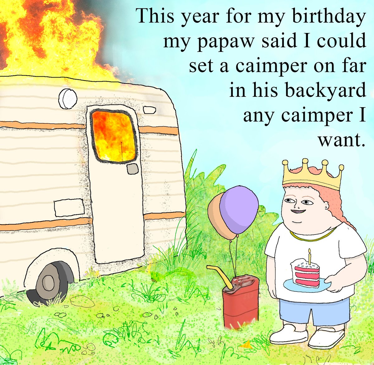 Birthday Caimper Far Print | Little Bubby Child