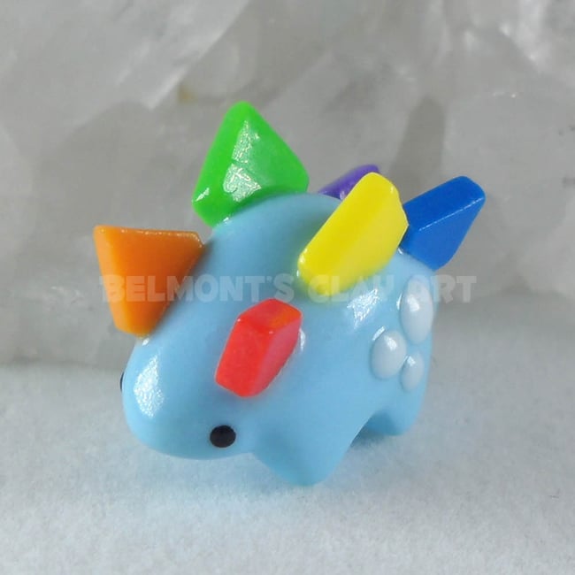 Blue "kawaii" Colorful Stegosaurus | Belmonts Clay Art