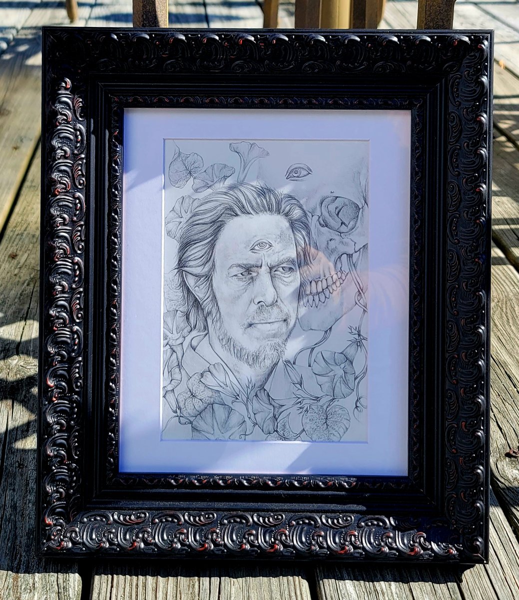 ALAN WATTS TALKS TO DEATH original drawing | Tania Pomales Art