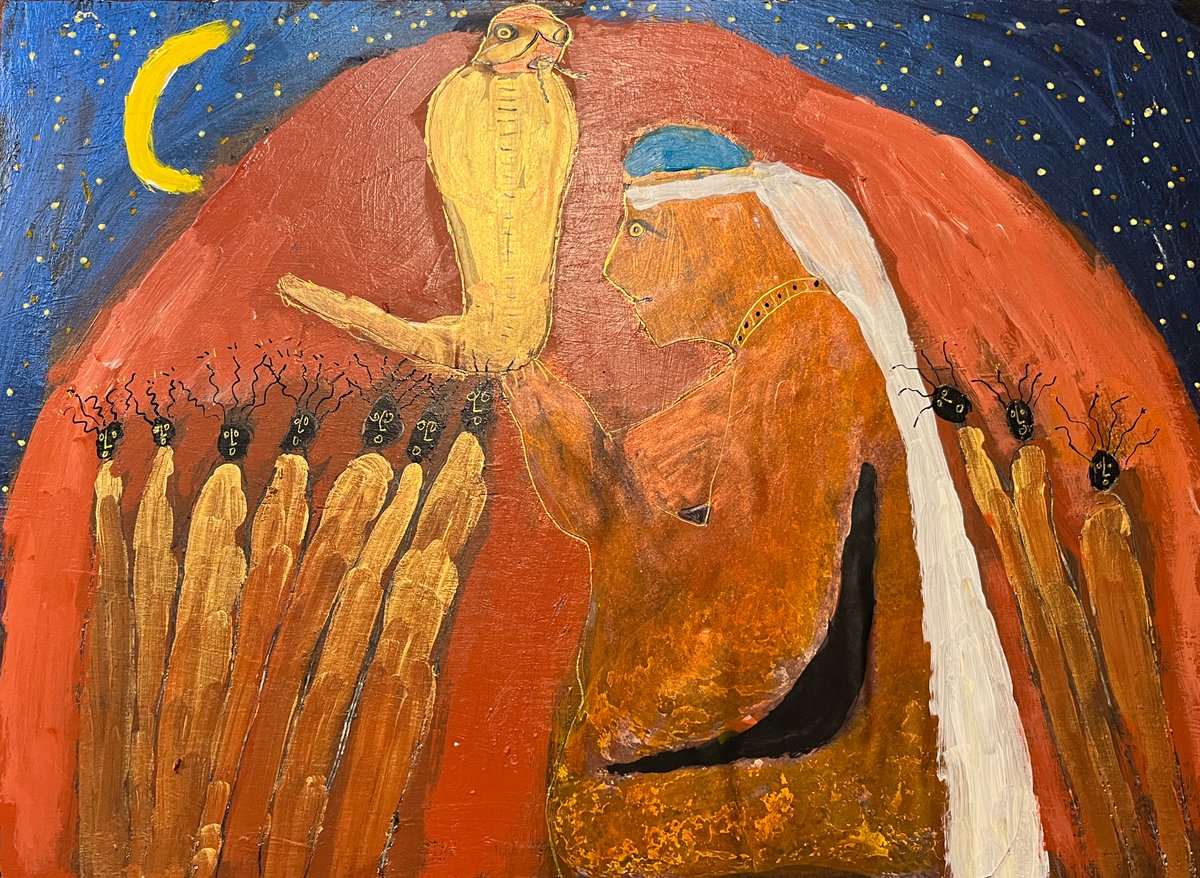 Snake Priestesses in the Cave | Bonewoman Outsider Art by Reda Rackley