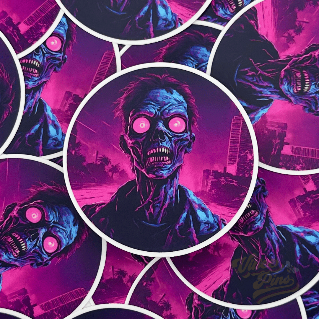 Neon Zombie Sticker | VibeePins