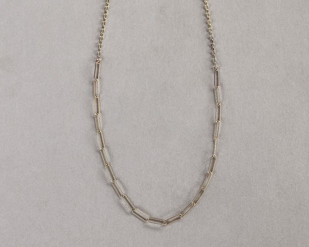 9ct gold 'Mill grain' chain necklace - made to order in 4 weeks | RUST ...