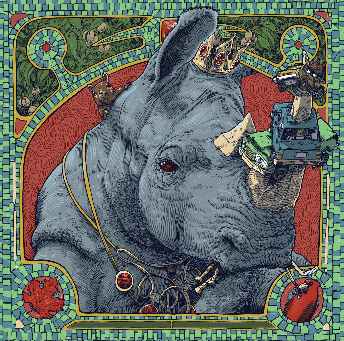 Midwestern Rhino (Art Print) | Dave Kloc