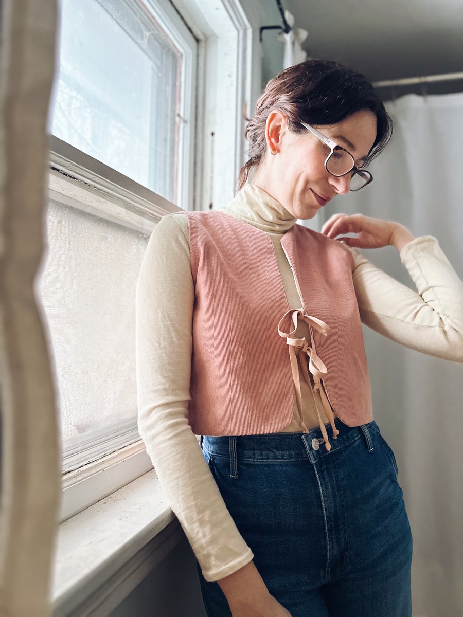 Rose Corduroy and Viscose Vest/Small | ABBY HUSTON DESIGNS