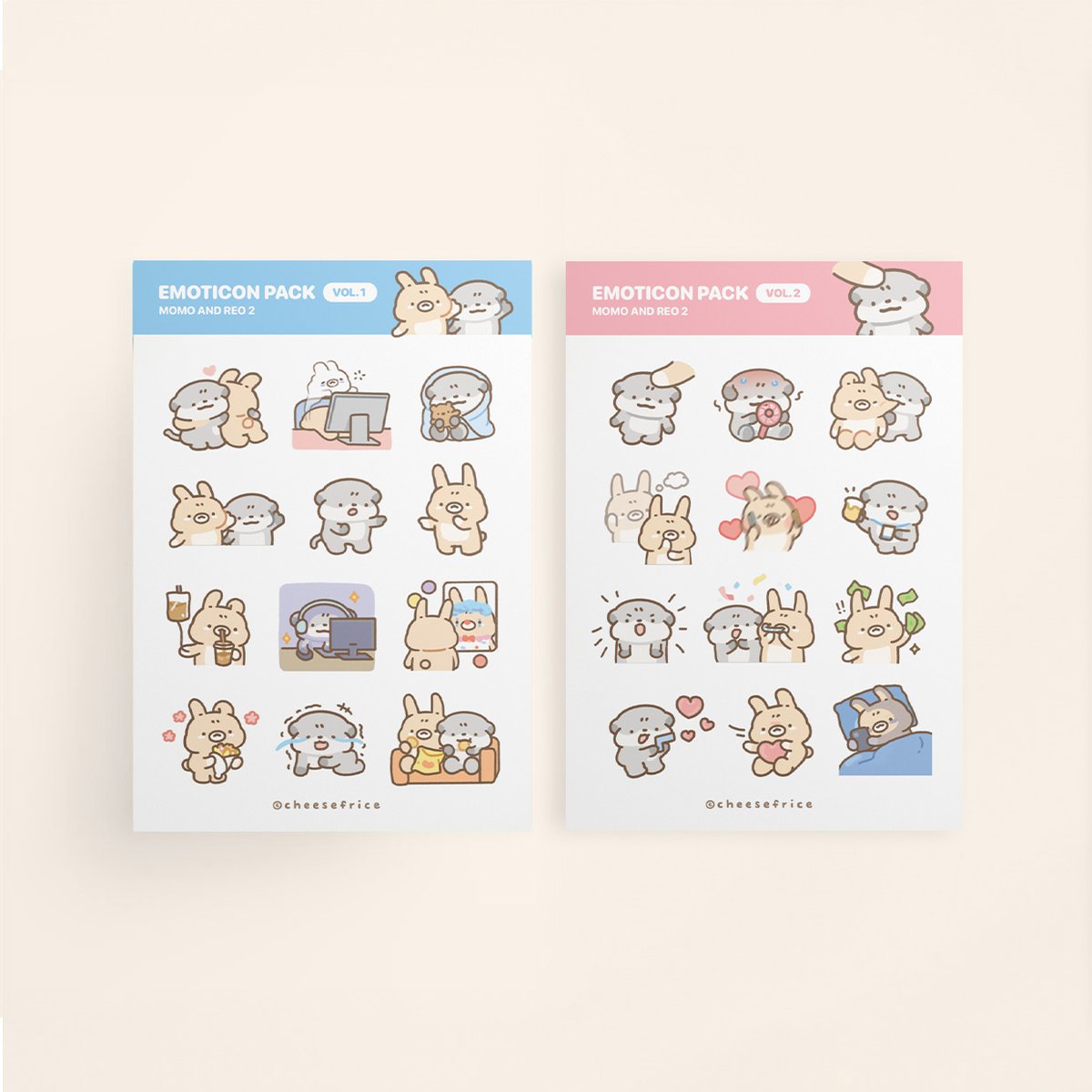 EMOTICON PACK STICKER SHEET | CHEESEFRICE MARKET
