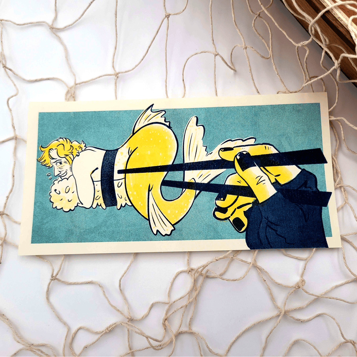 Mermaid Stede Glittery Riso Print | Babirousa