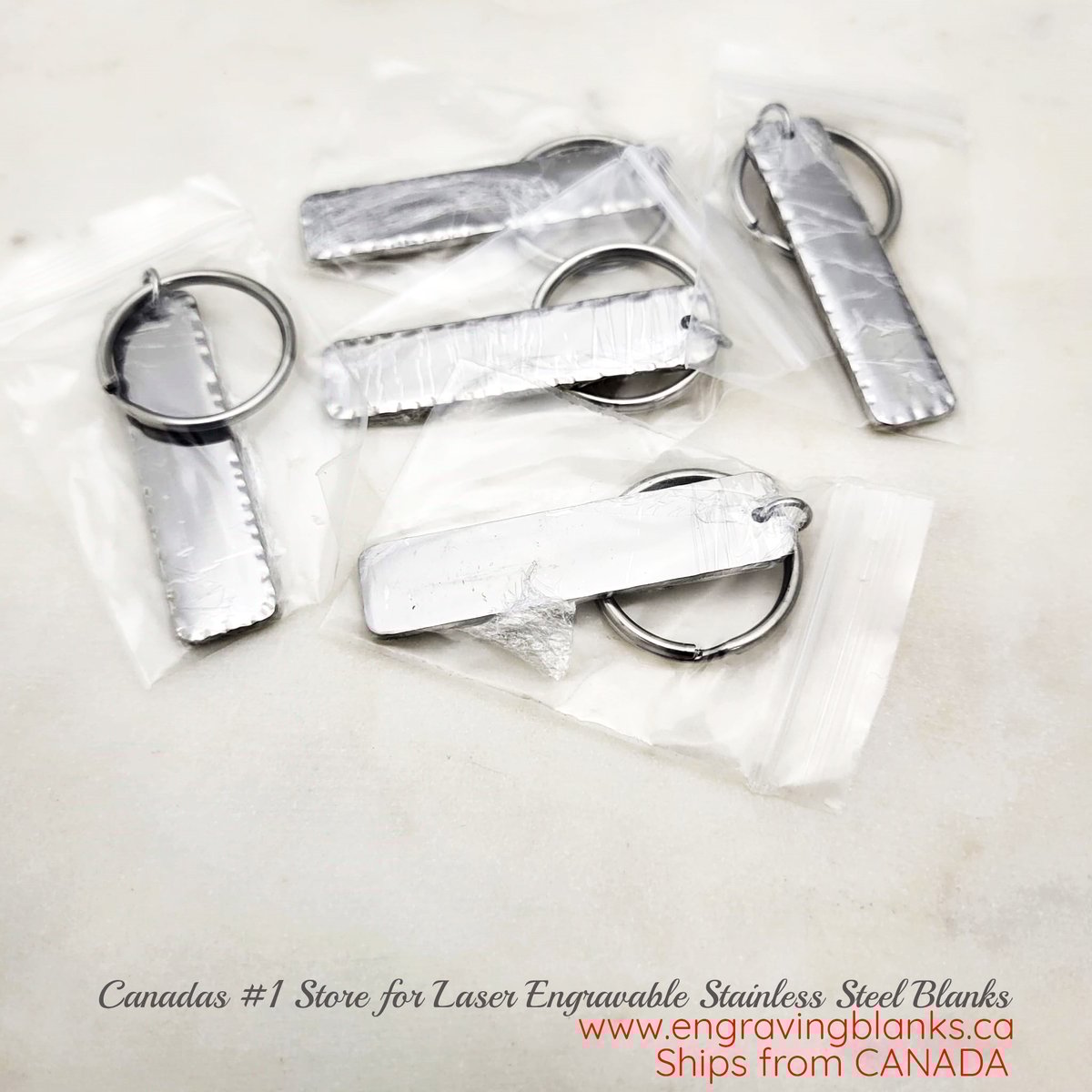 Rectangle Hammered Steel Keychain Blanks | Laser engraving blanks Canada