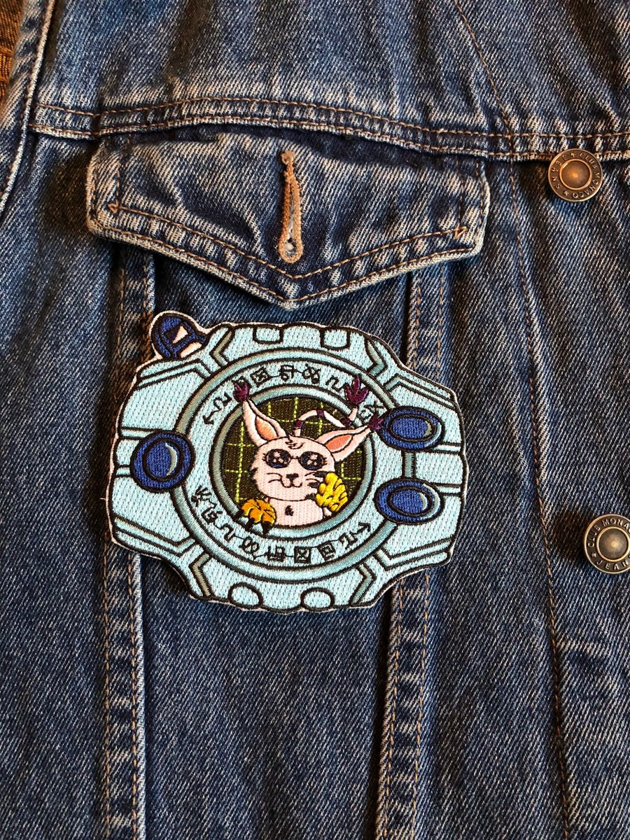 4 inch wide iron on - Digimon Embroidery Patch - Gatmon Patch | Hazel Geek