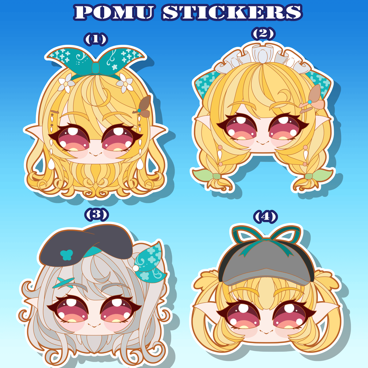Pomu Rainpuff Stickers | LunaNoctuArts