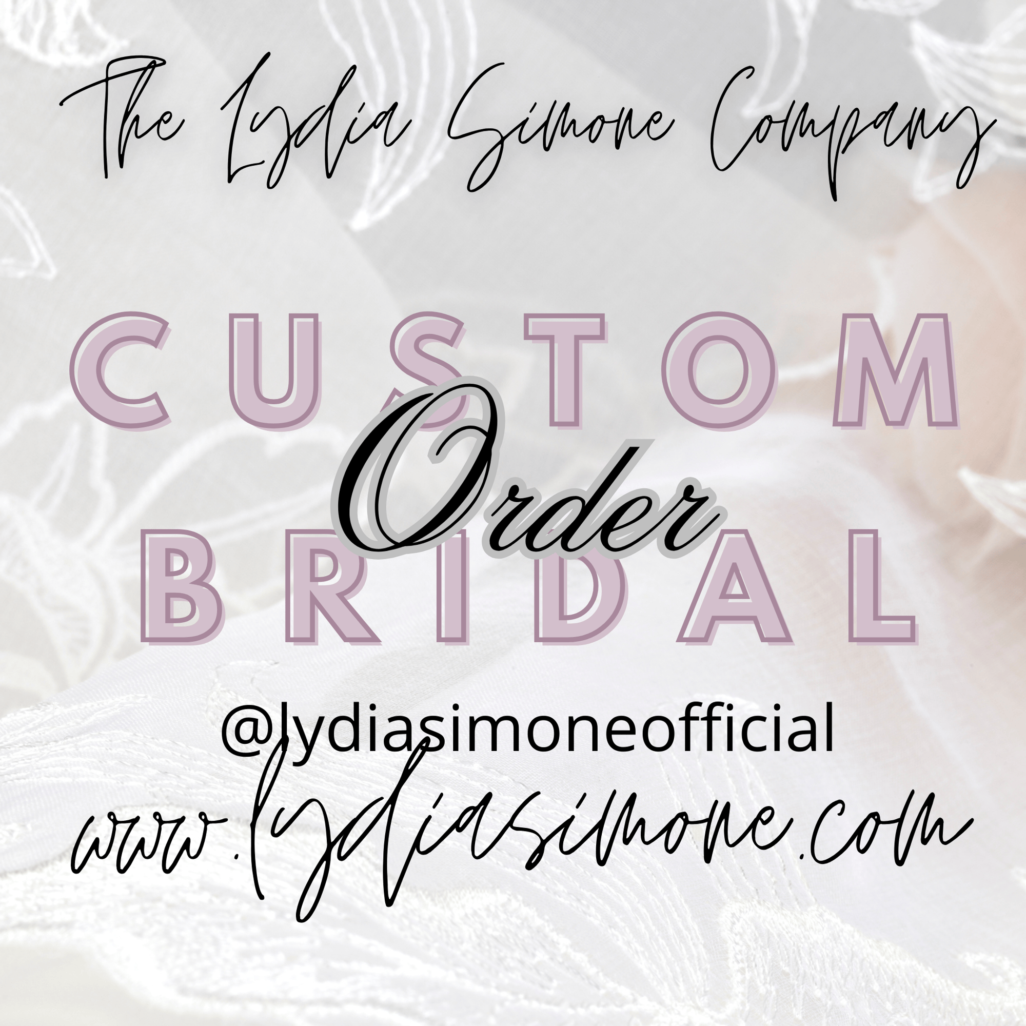 Custom Bridal Deposit | Lydia Simone