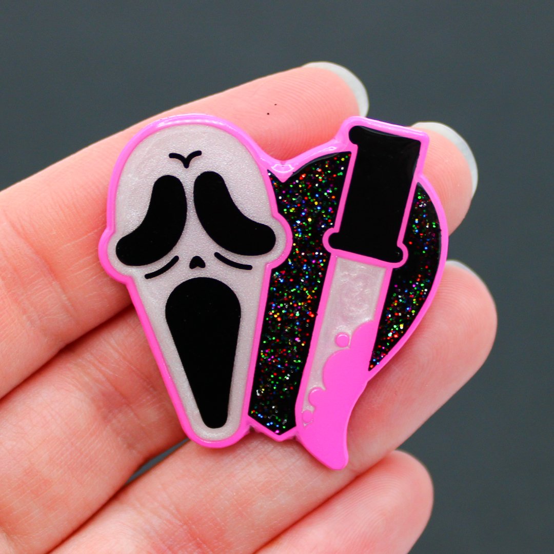 Heart Ghostface Enamel Pin | Dead Disco