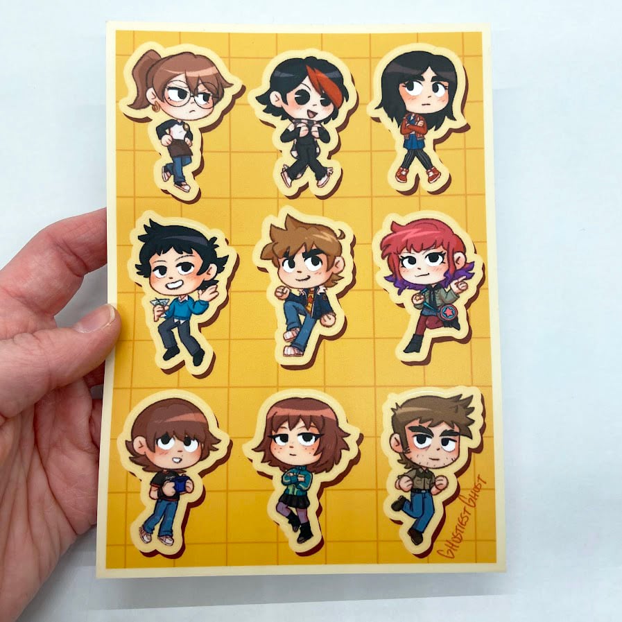 Scott Pilgrim & Friends 5x7 Sticker Sheet | GhostiestGhost