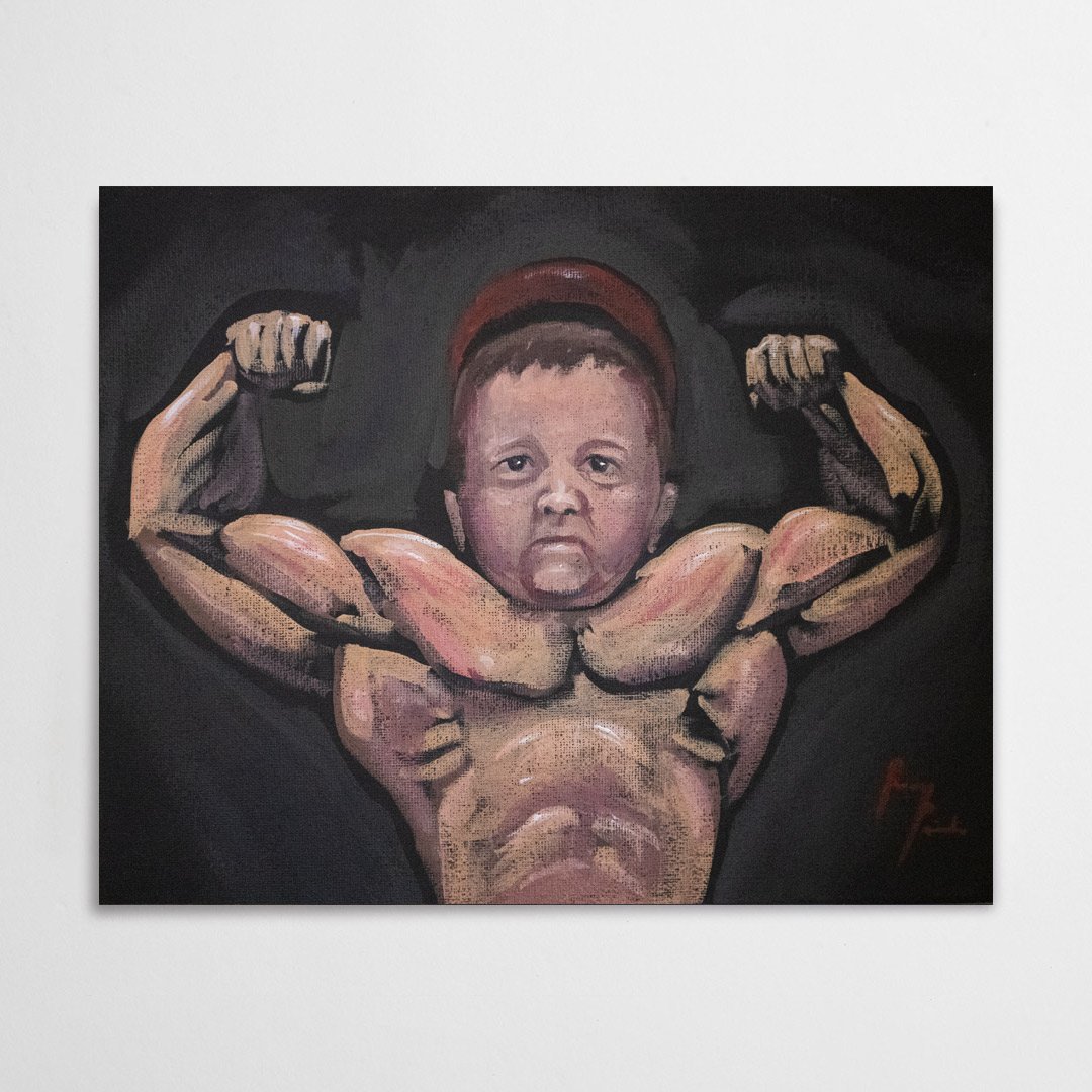 Dagestan Baby Bodybuilder (original painting) | Rory Paints