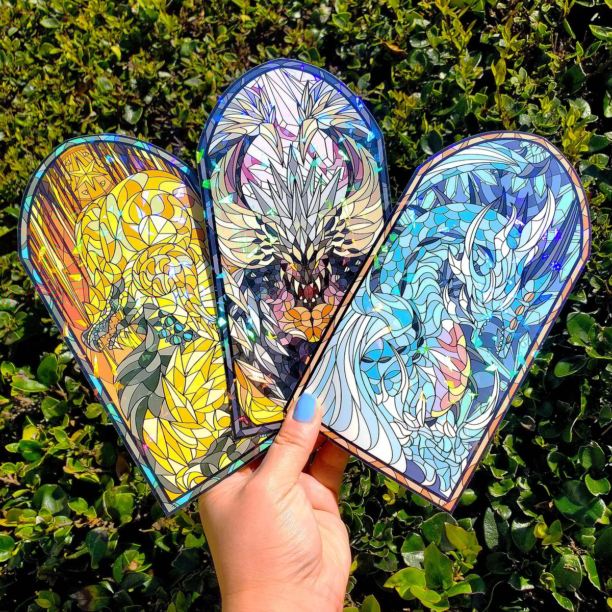 Stained Glass Monster Hunter World Vinyl Stickers | KinoKreations