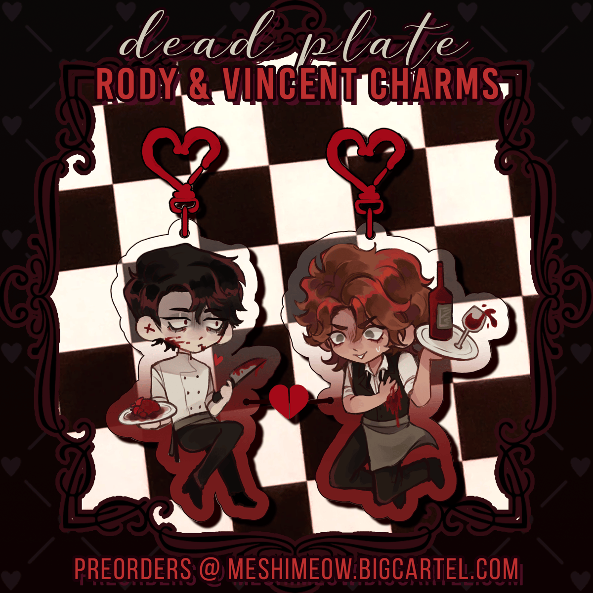 Dead Plate Vincent & Rody Magnet Charms | meshimeow