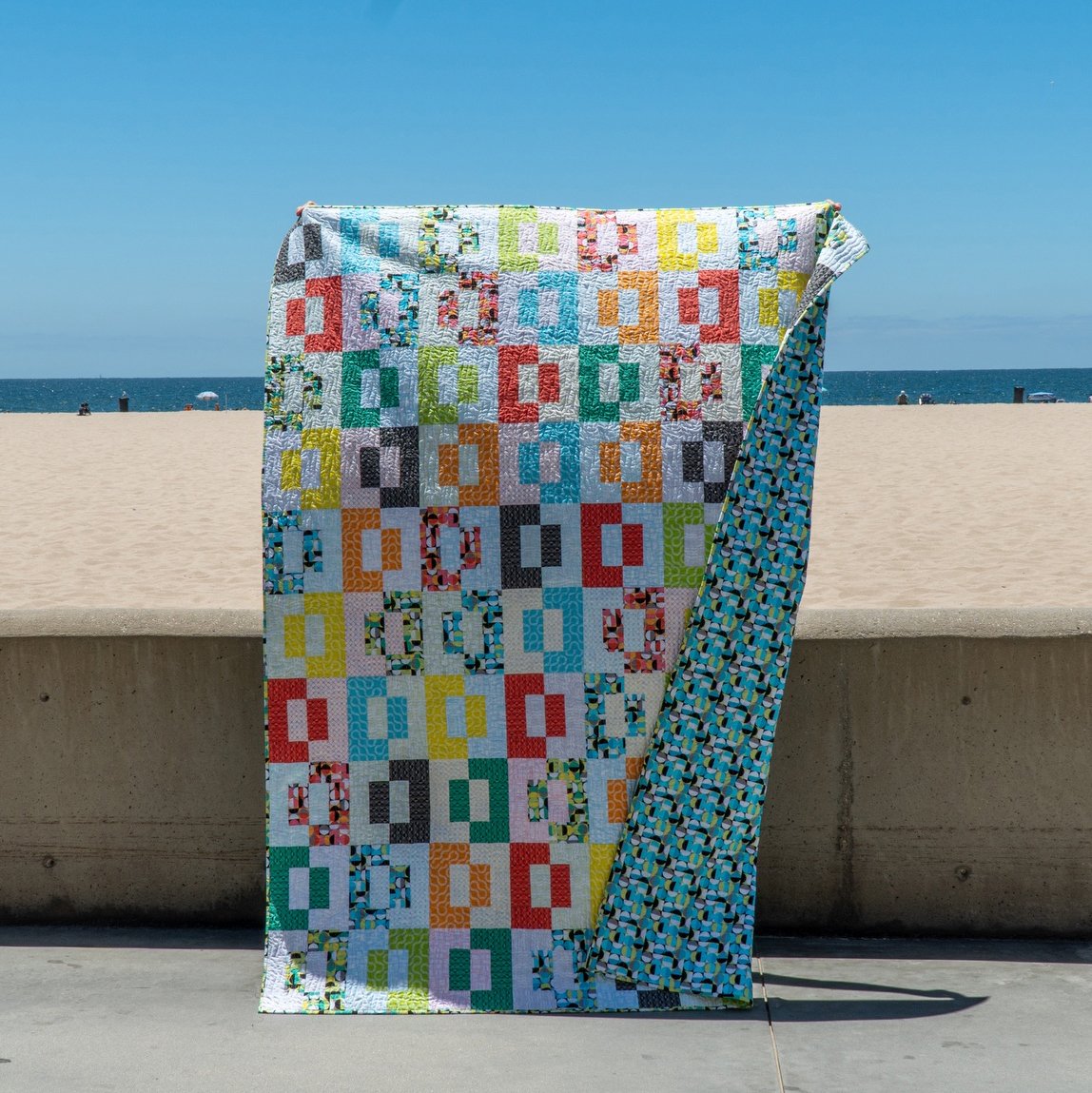 Puzzle Box Quilt Kit Throw Size - Good Vibes Fabric & Free Pattern ...