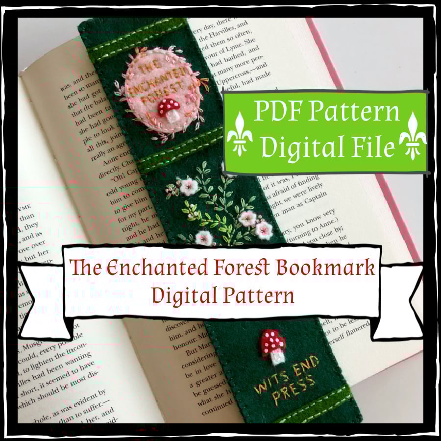 PDF downloadable pattern - The Enchanted Forest Bookmark | Fabric And Ink