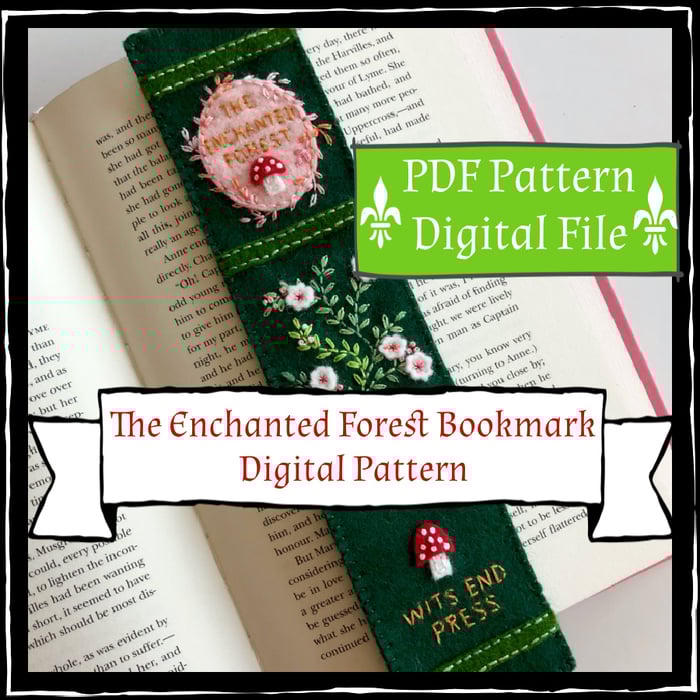 PDF downloadable pattern - The Enchanted Forest Bookmark | Fabric And Ink