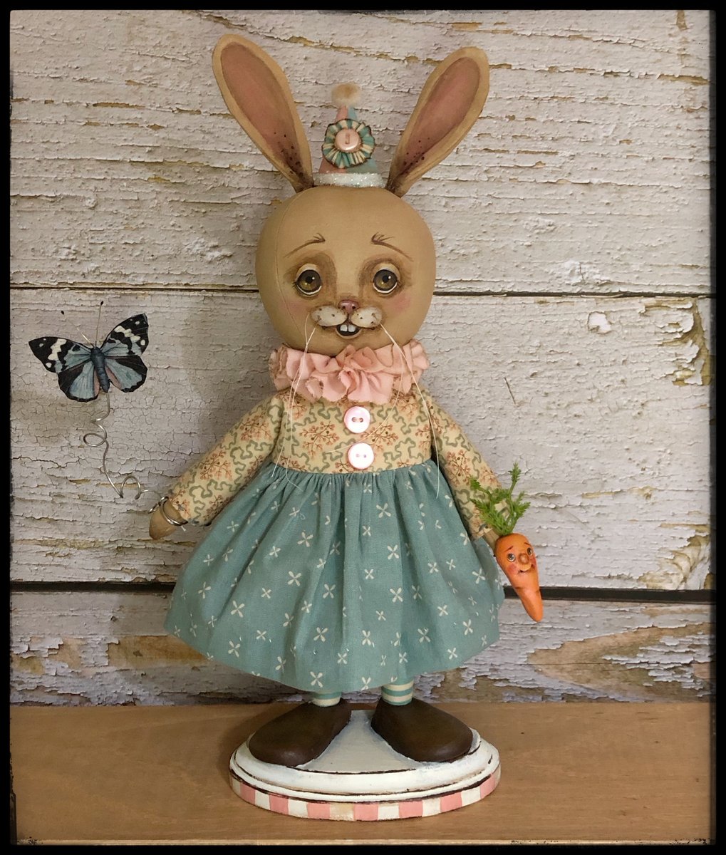 Becky the Bunny rabbit Doll original folk art creation Penny Grotz ...