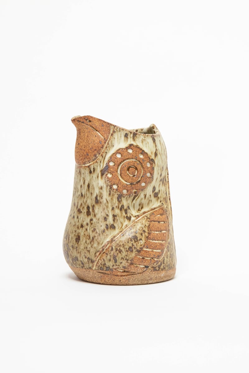 Spotted Eye Medium Flying Handleless Owl Pitcher | Knotwork LA
