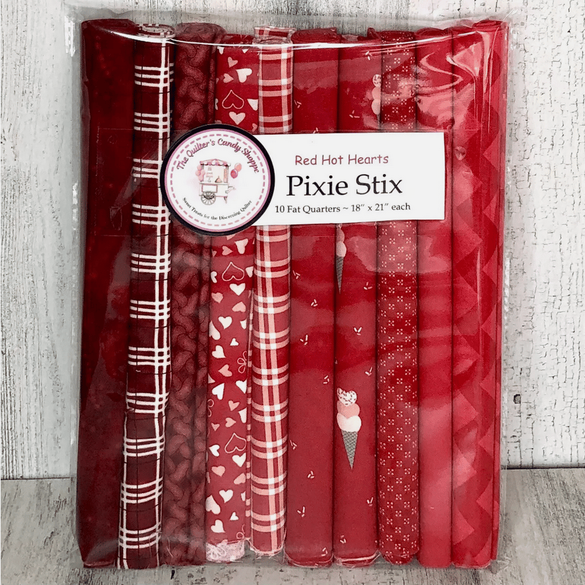 PIXIE STIX-Red Hot Hearts - 10 FQ Asst Color Pack-Red | The Quilter's ...