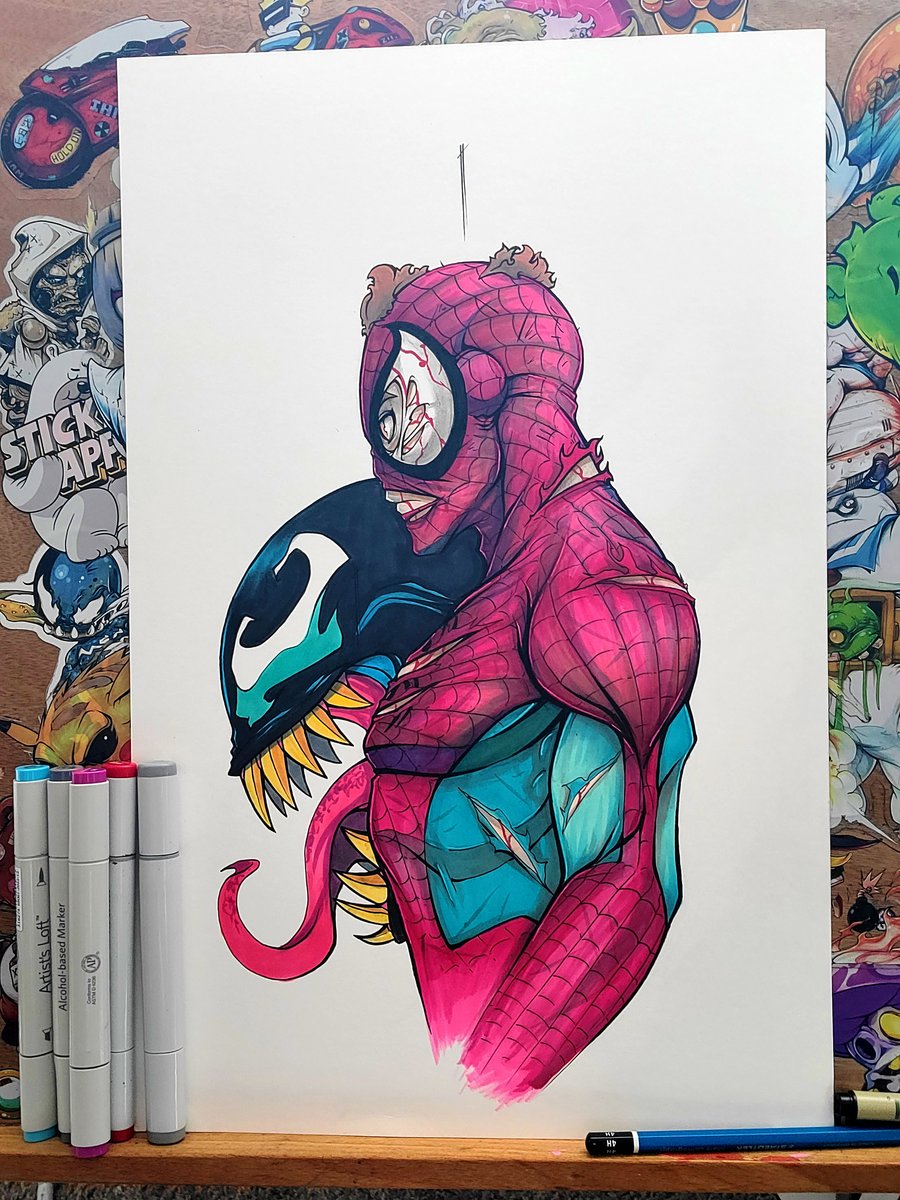 ORIGINAL ART SPIDEY VENOM SIGNED | Atomic Studios