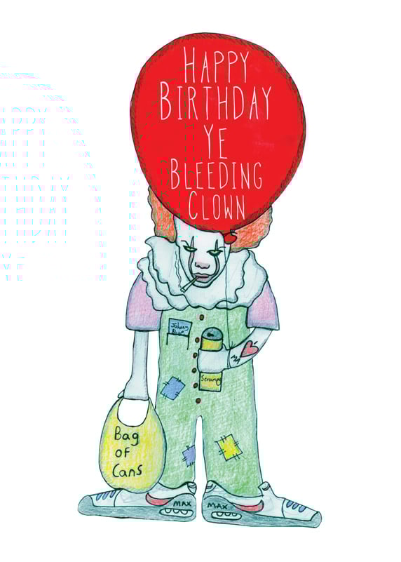 Bleedin Clown happy birthday card | Dublin Card Company