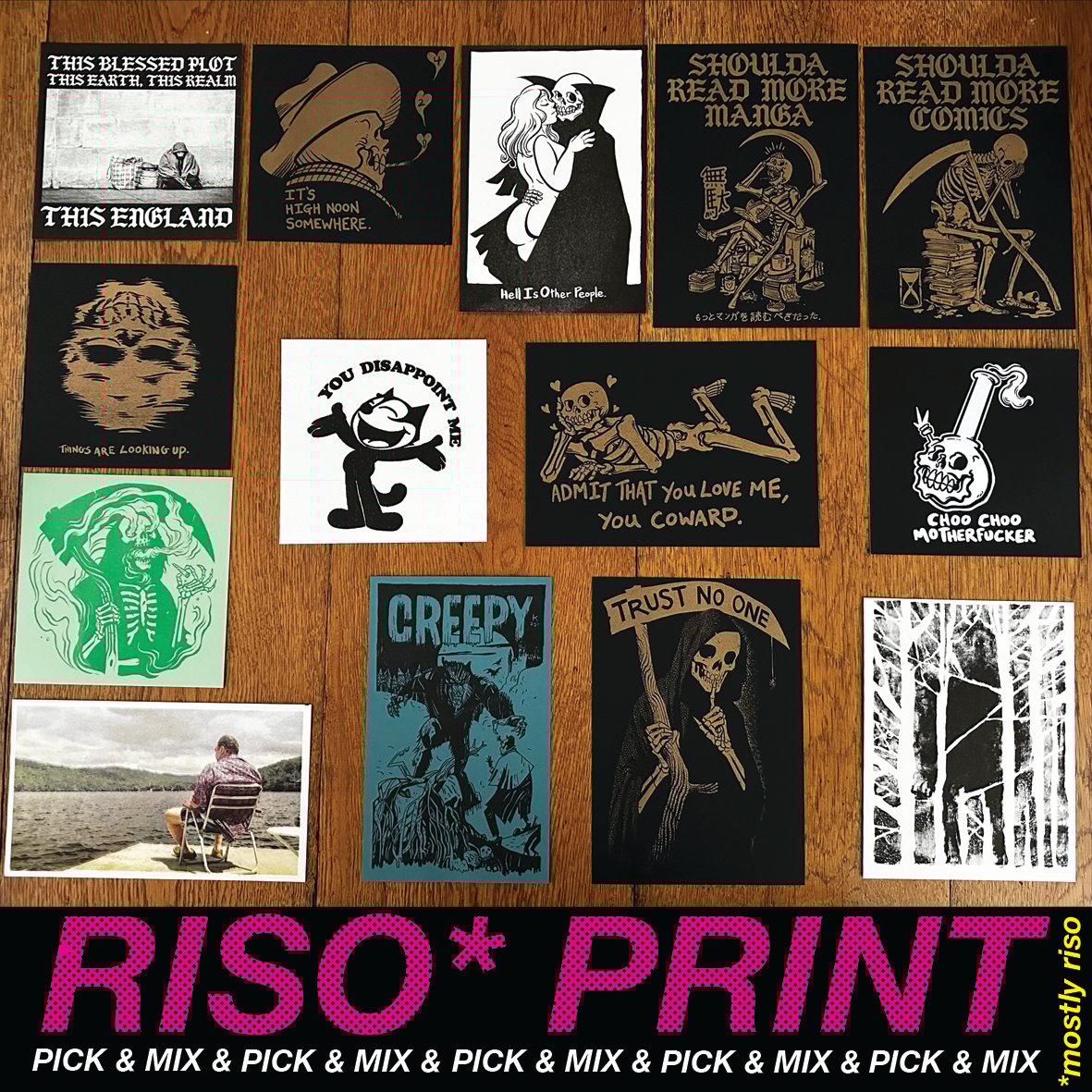 PICK AND MIX 3 mini Riso Prints | Rogue Print Co.